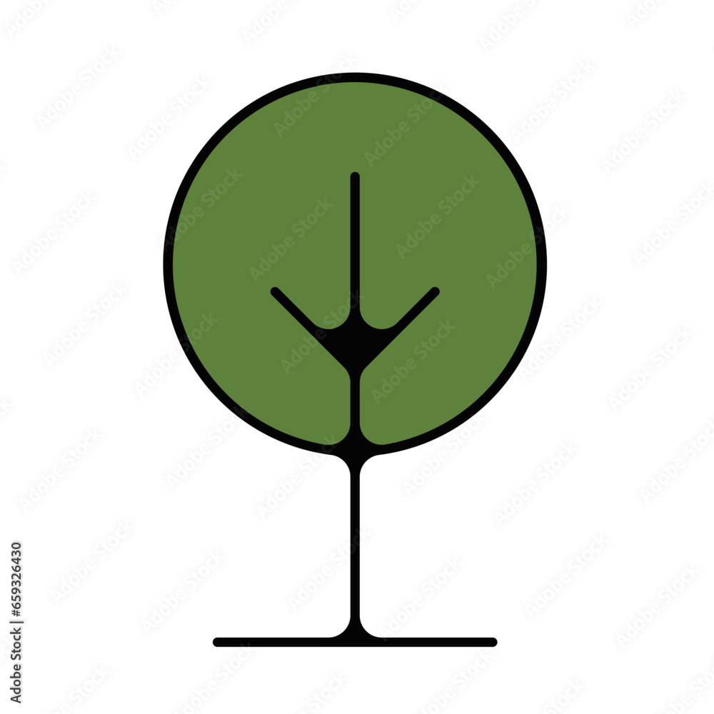 arbre rond arbre plant pictogramme icones bouton picto nature vert ...