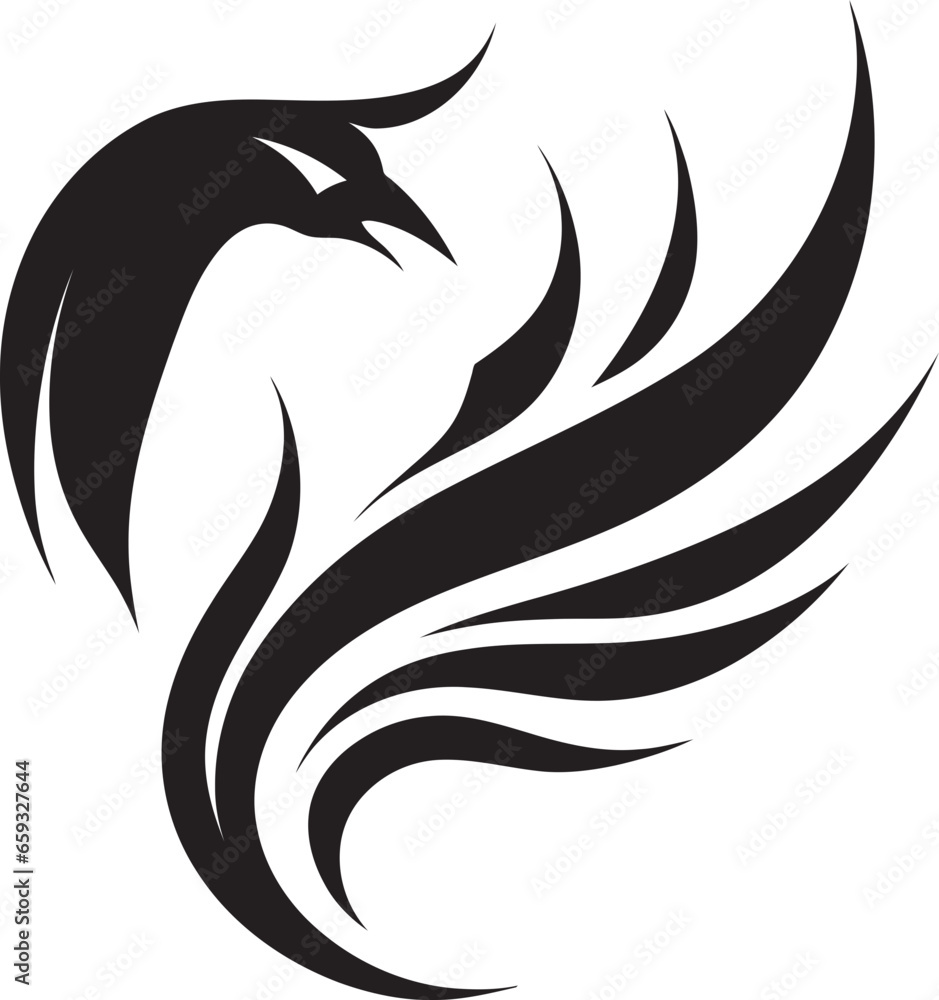 Celestial Phoenix Wings Phoenix in the Moonlight Stock Vector | Adobe Stock