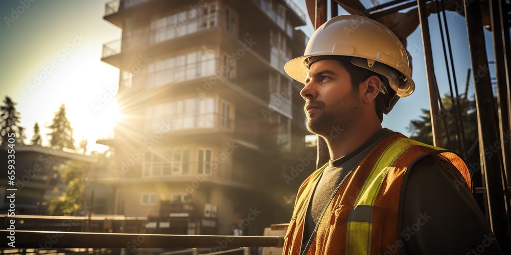 AI Generated. AI Generative. Construction person man worker builder at ...