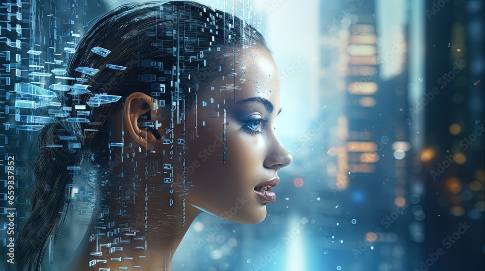 AI speaks letters, text-to-speech or TTS, text-to-voice, speech ...