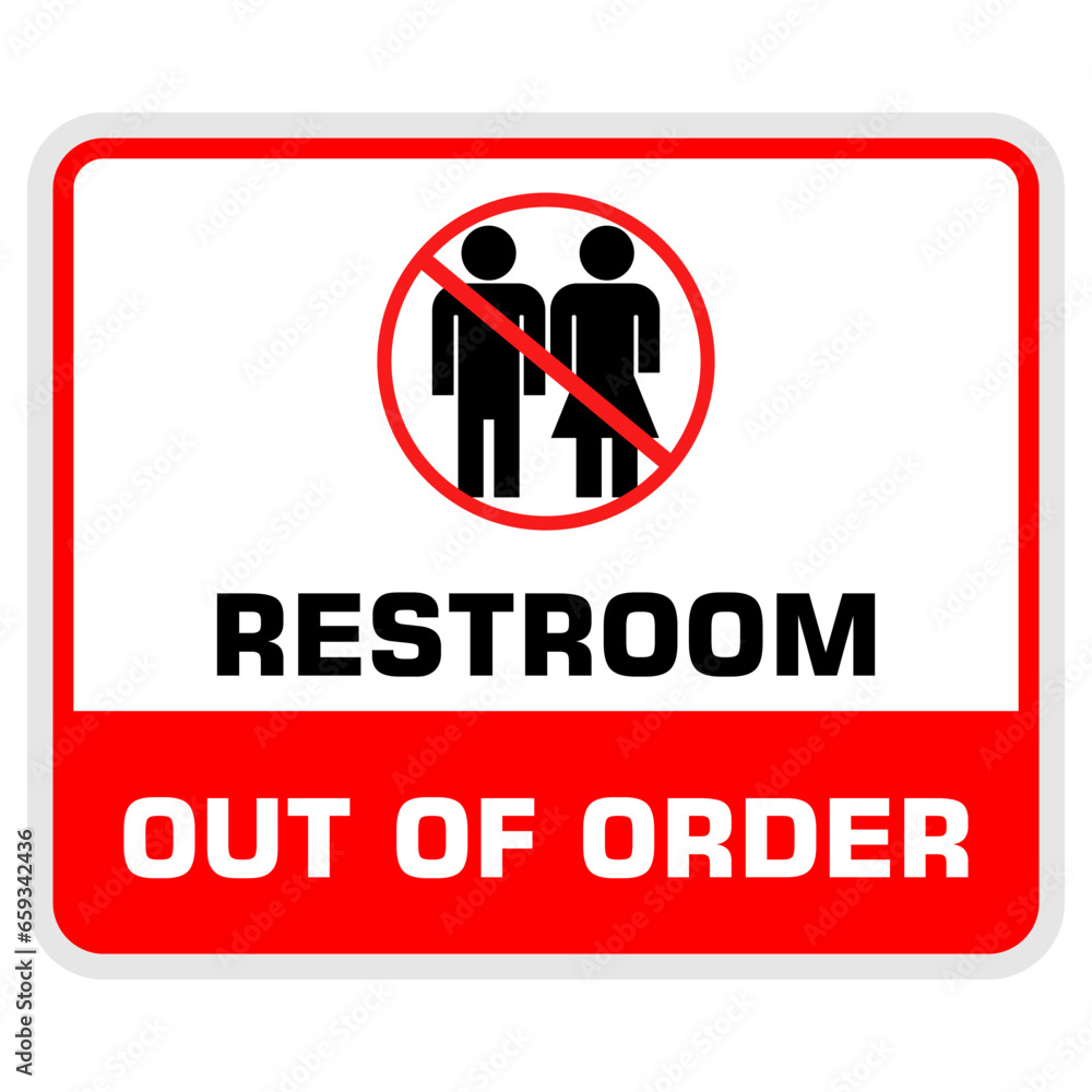 Restroom out of order, sign vector Stock Vector | Adobe Stock