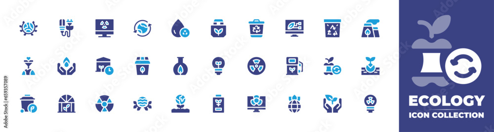 Ecology icon collection. Duotone color. Vector and transparent ...