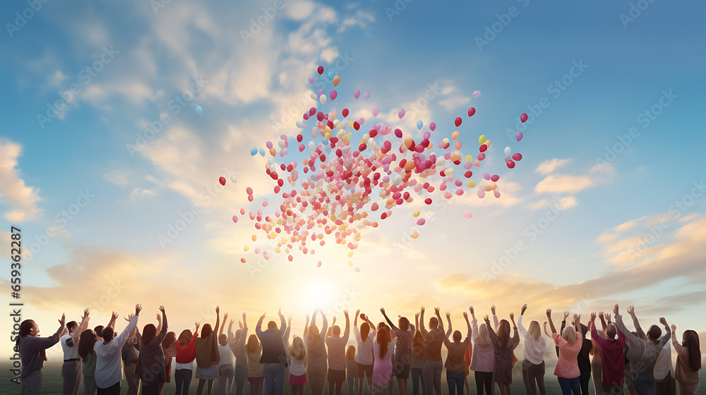 a heartfelt image of a diverse group of friends gathering to ...