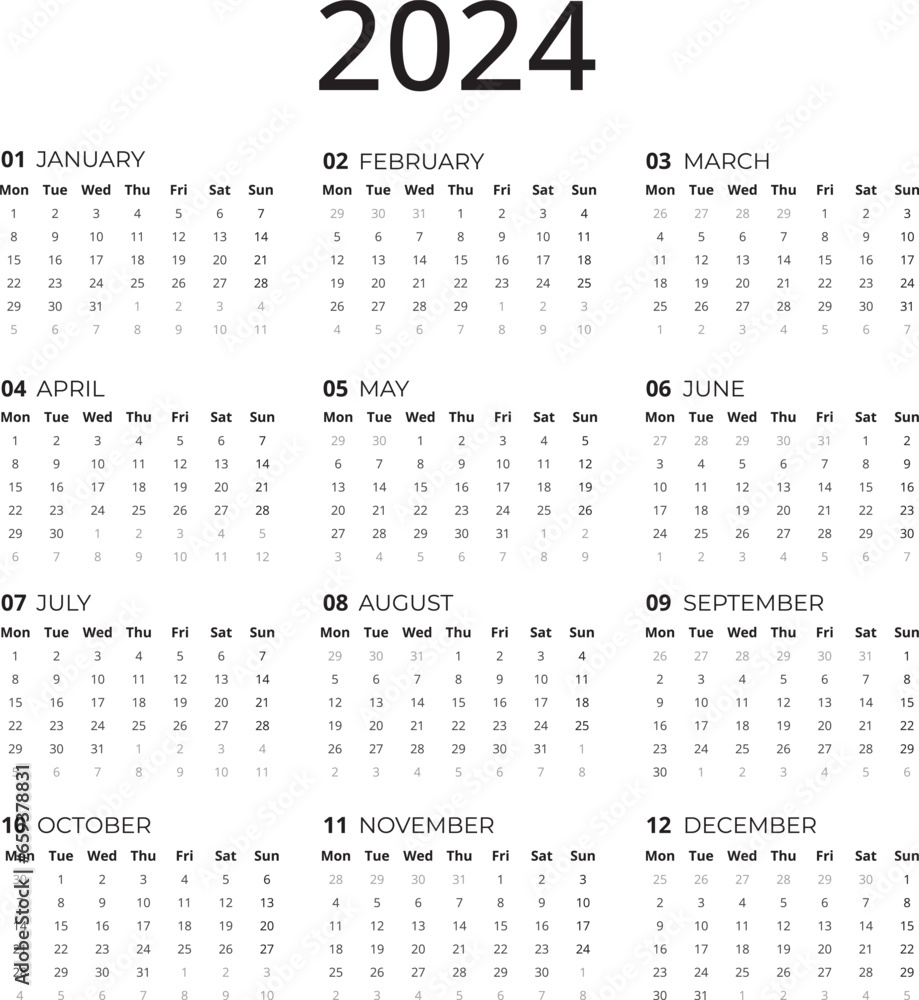 Calendar for 2024, 2024 Calendar template that you can use to make your ...