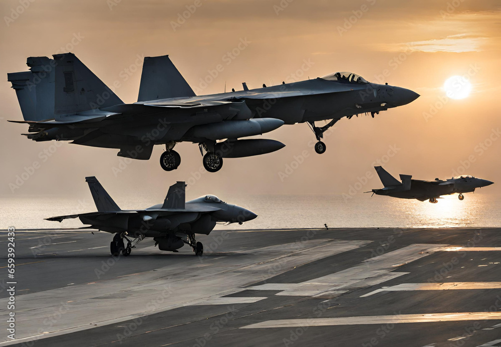 Military Aircraft, Fighter Jet in Action, Aerospace Defense Concept ...