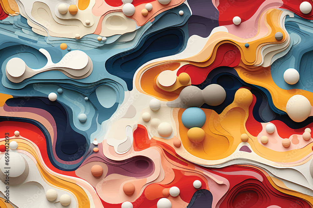 Fun colorful seamless pattern collection. Creative abstract style art ...