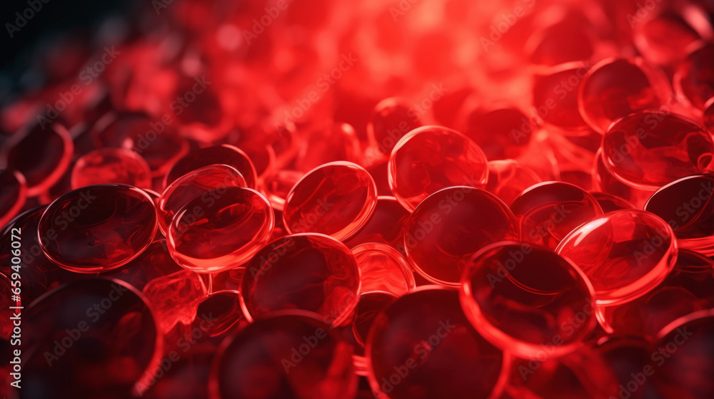 Blood cells carry oxygen from the lungs to the body's tissues. Stock ...