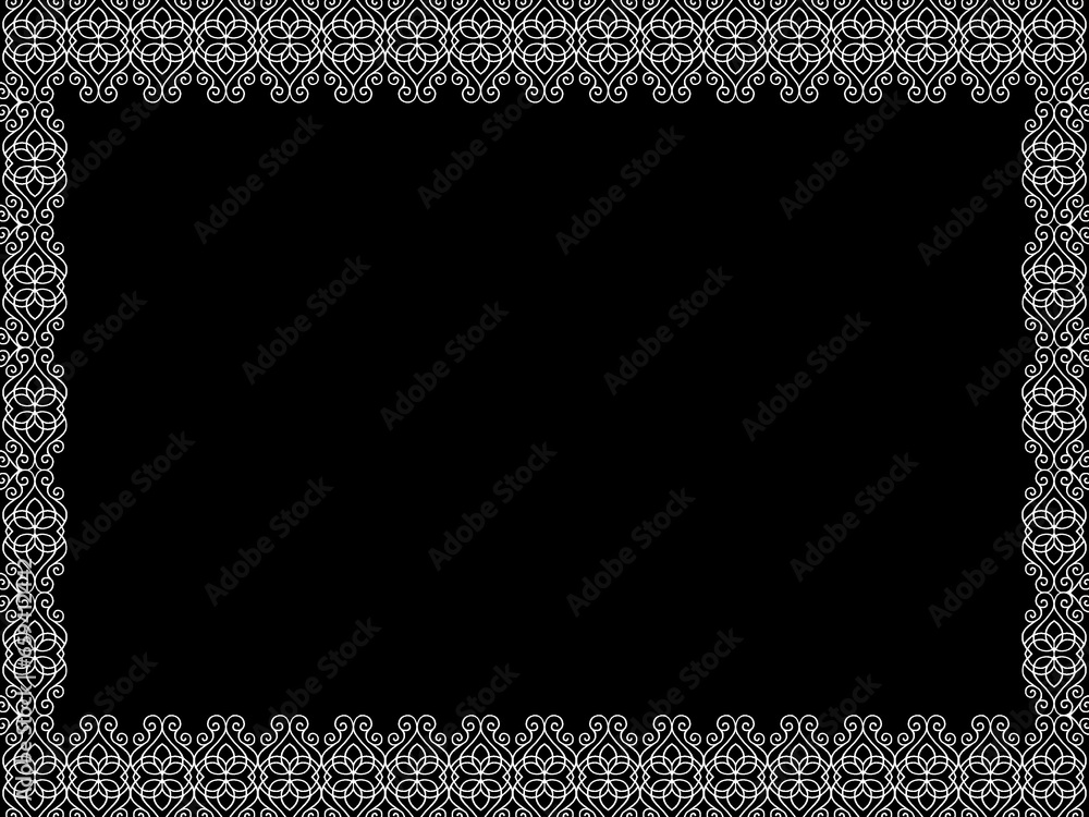Border graphics on black background for cover design, certificate ...