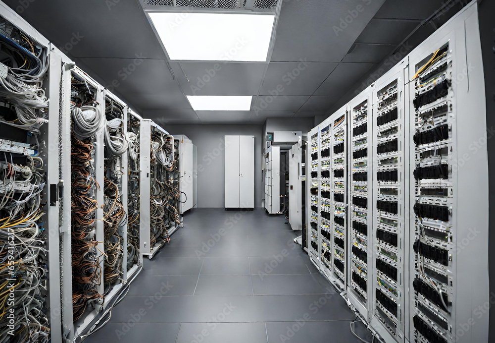 Modern Office Server Room Technology, Network Infrastructure in ...