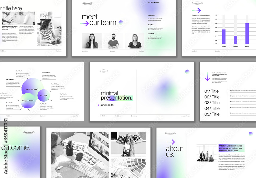 Minimal Presentation Layout with Gradient Accent Stock Template | Adobe ...