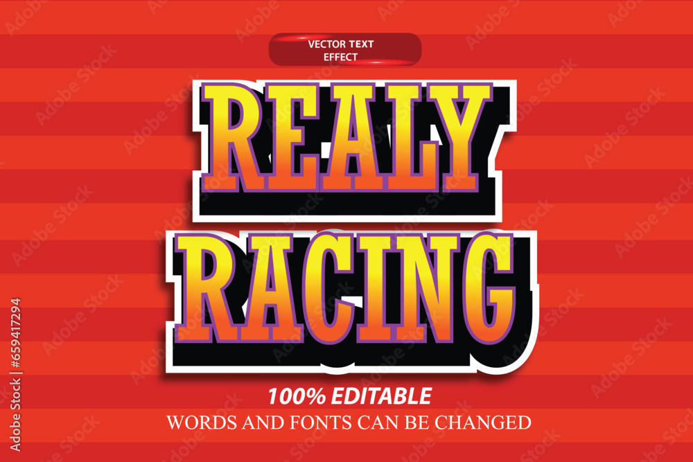 3d editable text effect really racing off road logotype and headline ...
