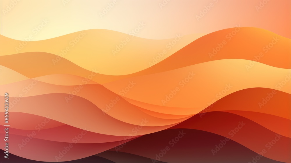 Digital art of an abstract landscape with a gradient of colors from red ...