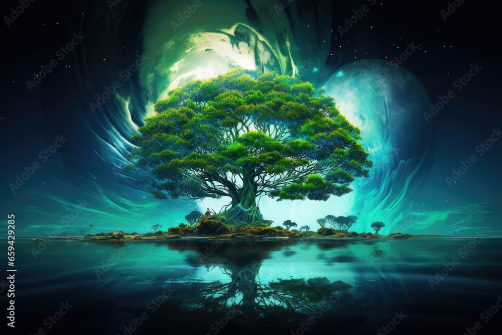 Beautiful illustration of magic tree of life, sacred symbol. Personal ...