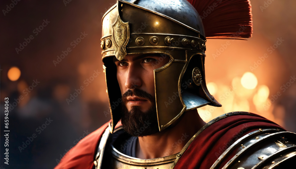 Roman male legionary (legionaries) wear helmet with crest, gladius ...