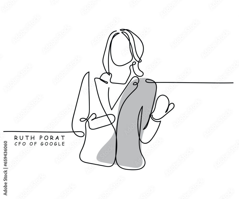 Vetor de line art of Ruth Porat who is one of the most influential ...