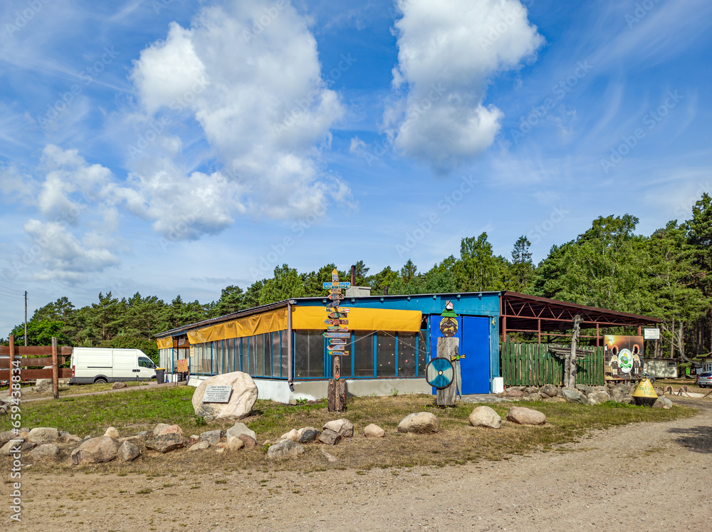 Szklana Huta, Poland - July 1, 2023. Scout Camp Base "Compass Rose" in ...