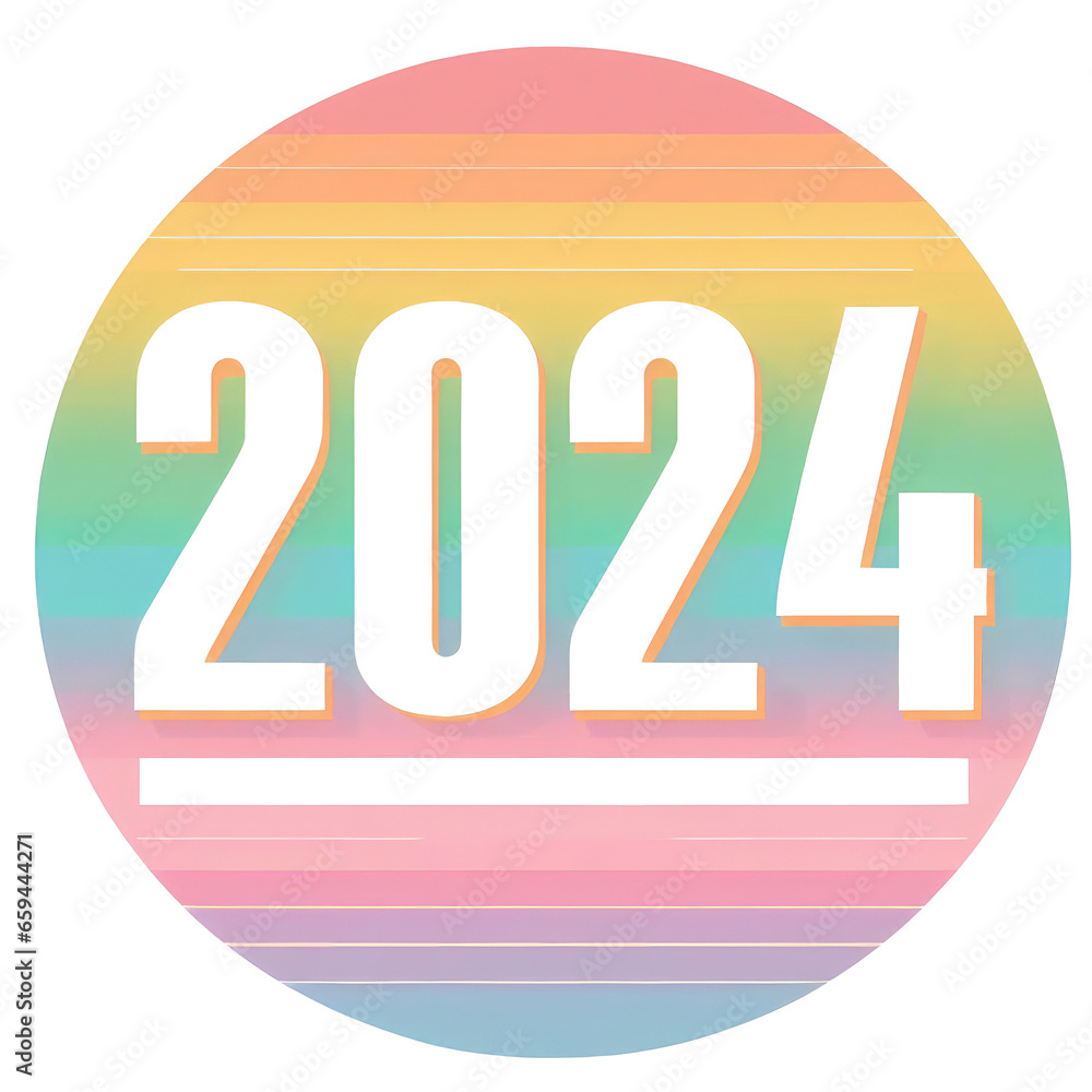 Rainbow 2024 logo, transparent background (PNG) Stock Illustration ...