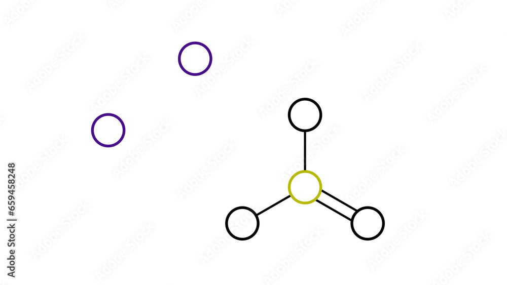 potassium sulfite molecule, structural chemical formula, ball-and-stick ...