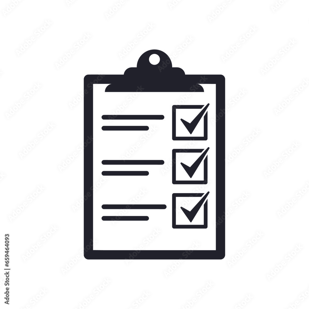 clipboard with checklist, checklist clipboard silhouette daily task ...