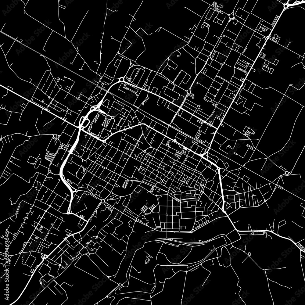 1:1 square aspect ratio vector road map of the city of Imola in Italy ...