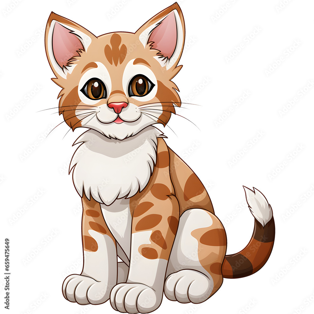 cartoon clipart of Bobcat, animal clipart, bobcat clipart, transparent ...