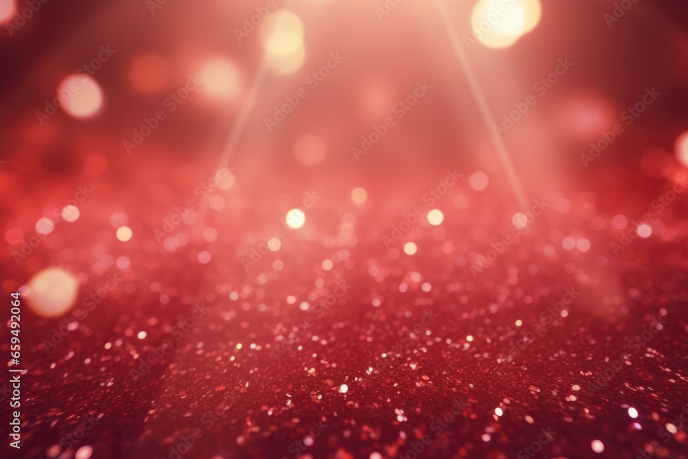 Red bokeh light background, Christmas glowing bokeh confetti and sparkle texture overlay for ...
