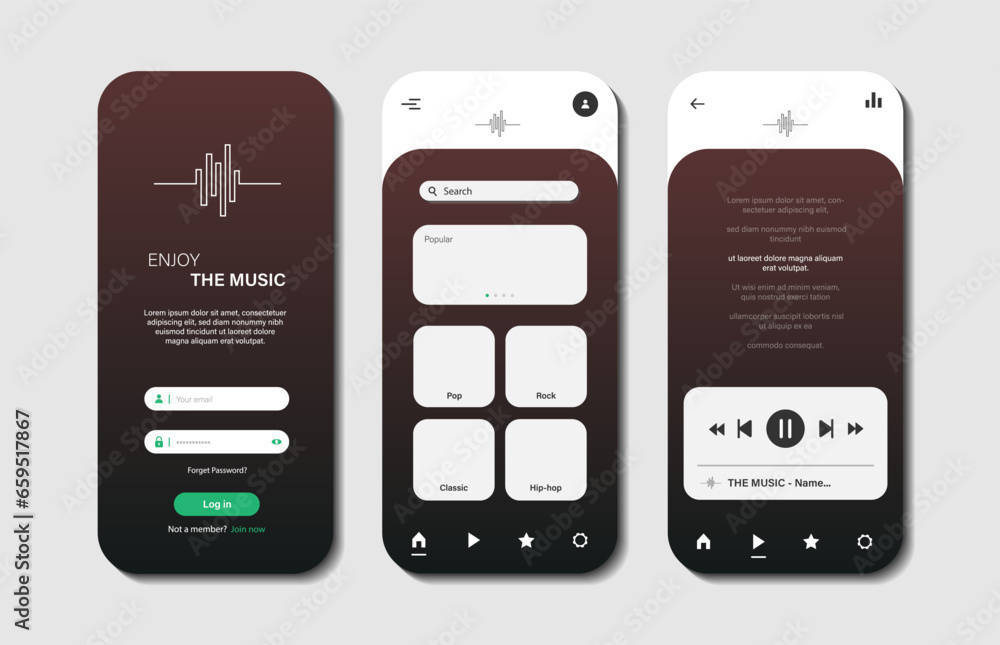 Music player design for mobile app. Music player concept platform ...