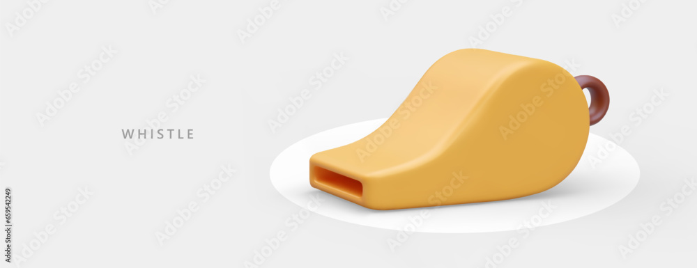 Realistic whistle. Sports coach, referee accessory. Tool for loud sound ...