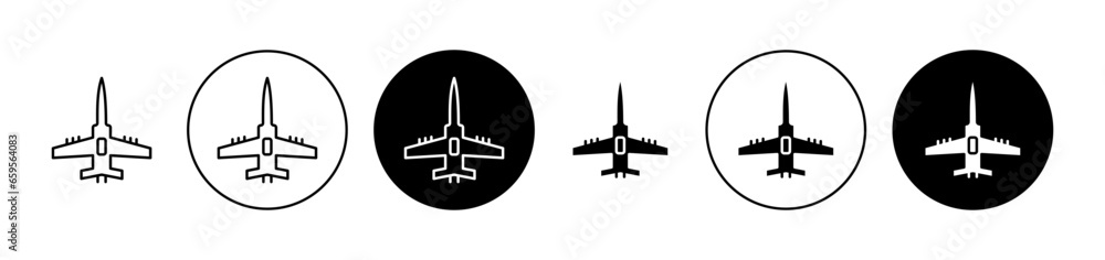 Military Aircraft Symbol Set. Attack Military Plane Vector Icon for UI ...