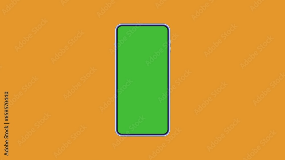 Smartphone on a chroma key background with blank green screen. Mobile ...