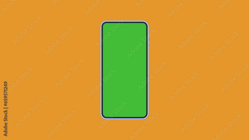 Smartphone on a chroma key background with blank green screen. Mobile ...