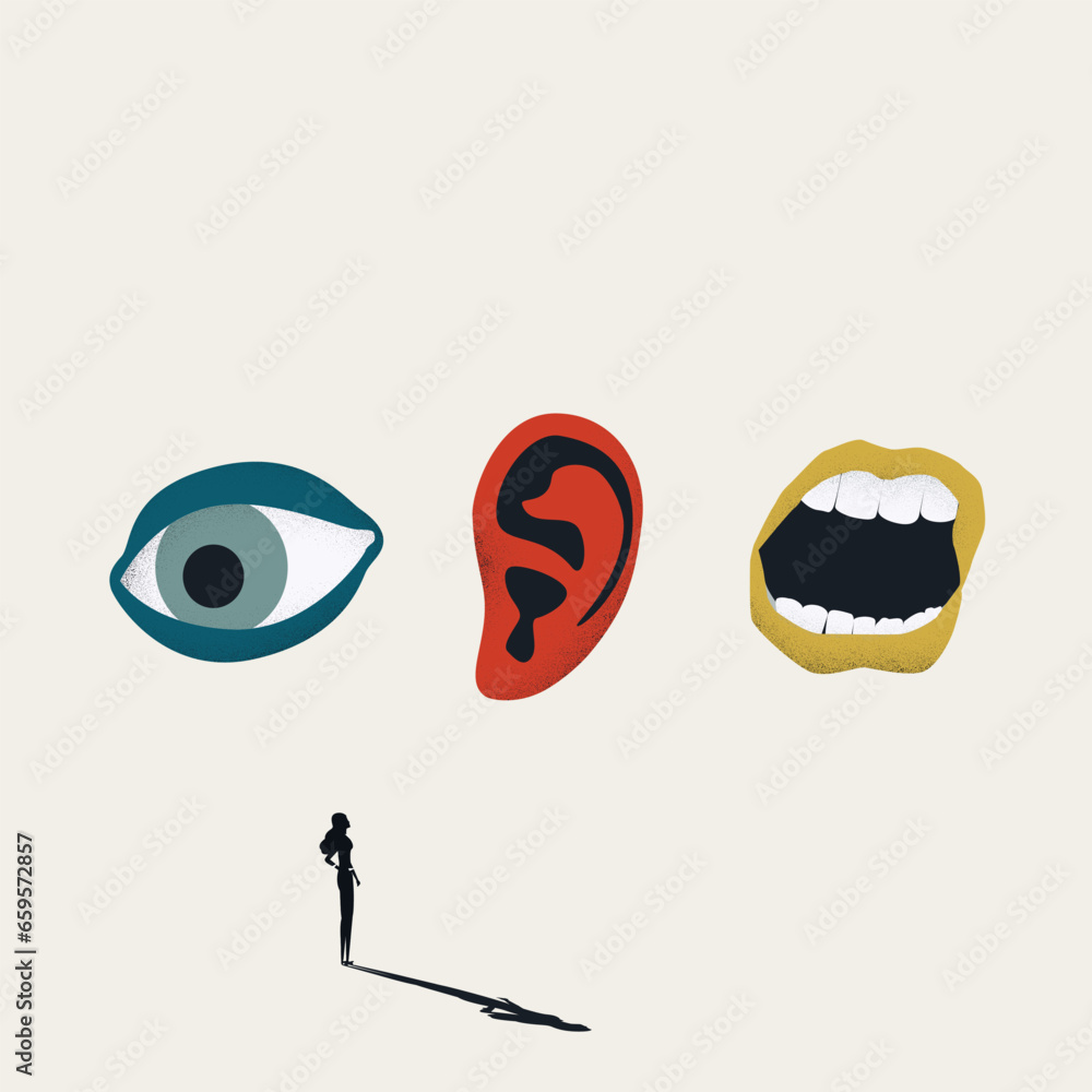 Totalitarian regime vector concept, constant surveillance, dictatorship ...