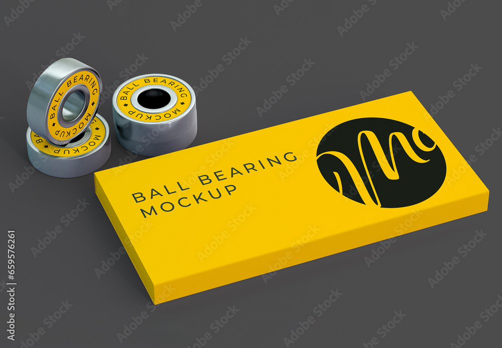 Ball Bearing with Box Mockup Stock Template | Adobe Stock