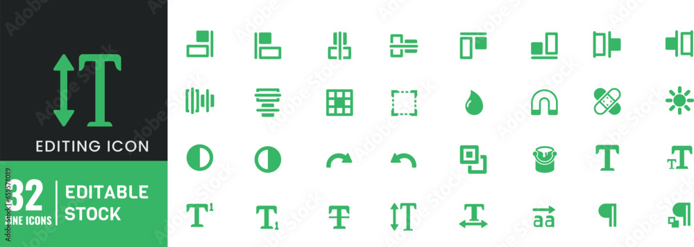 Adobe software Related Line Icon Set. Editable Stroke. Pen tool, text ...