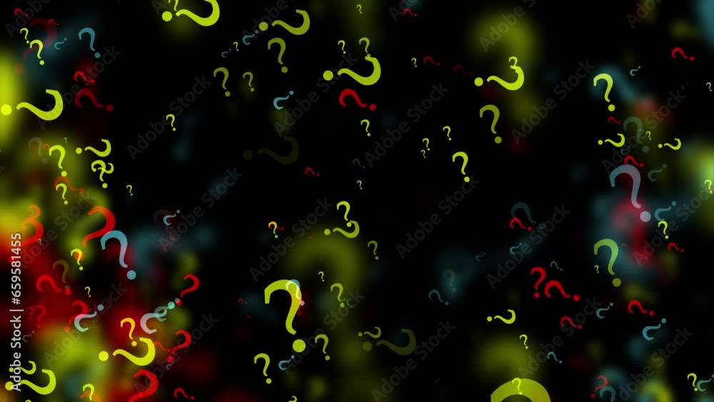 Question Mark Background Loop Animation in Dark Background. Seamless ...