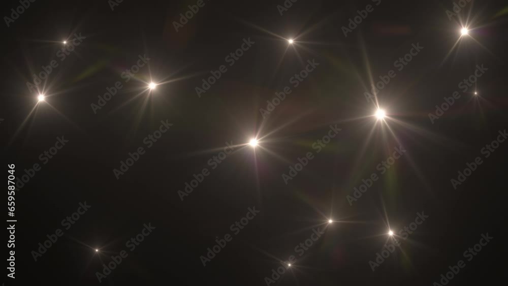 Abstract Loop flickering glow gold flashing optical lens flares ...
