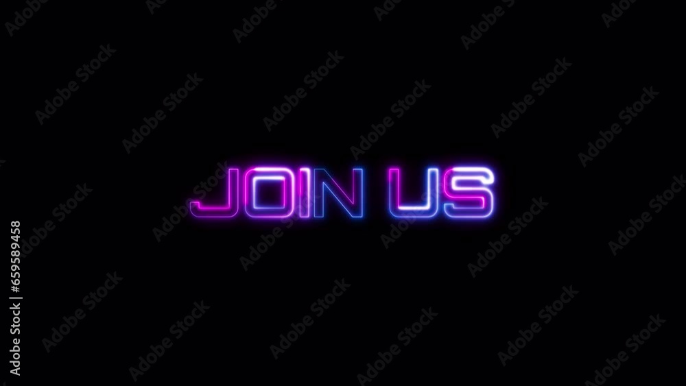 Loop Join Us blue pink neon text effect illustration on Black ...