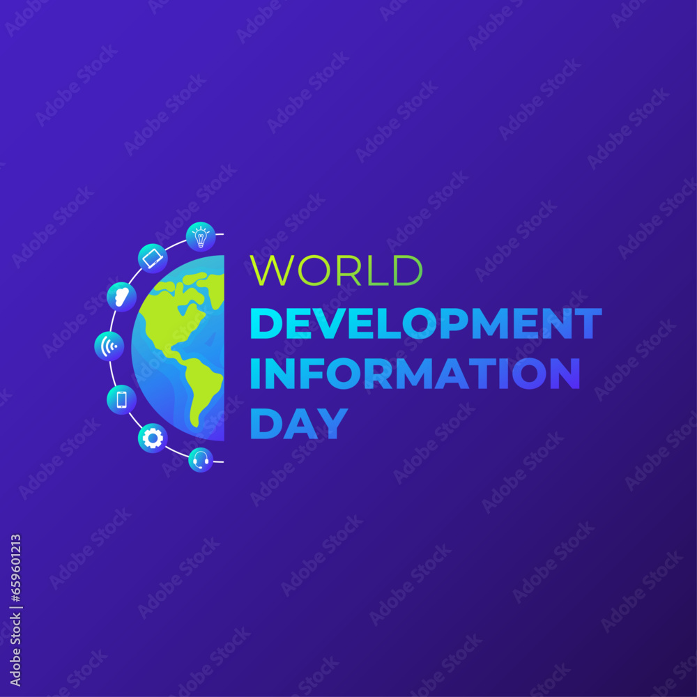 World development information day on 24 October Vector illustration ...