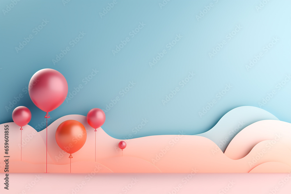 Minimal happy birthday background with balloons, celebration theme ...