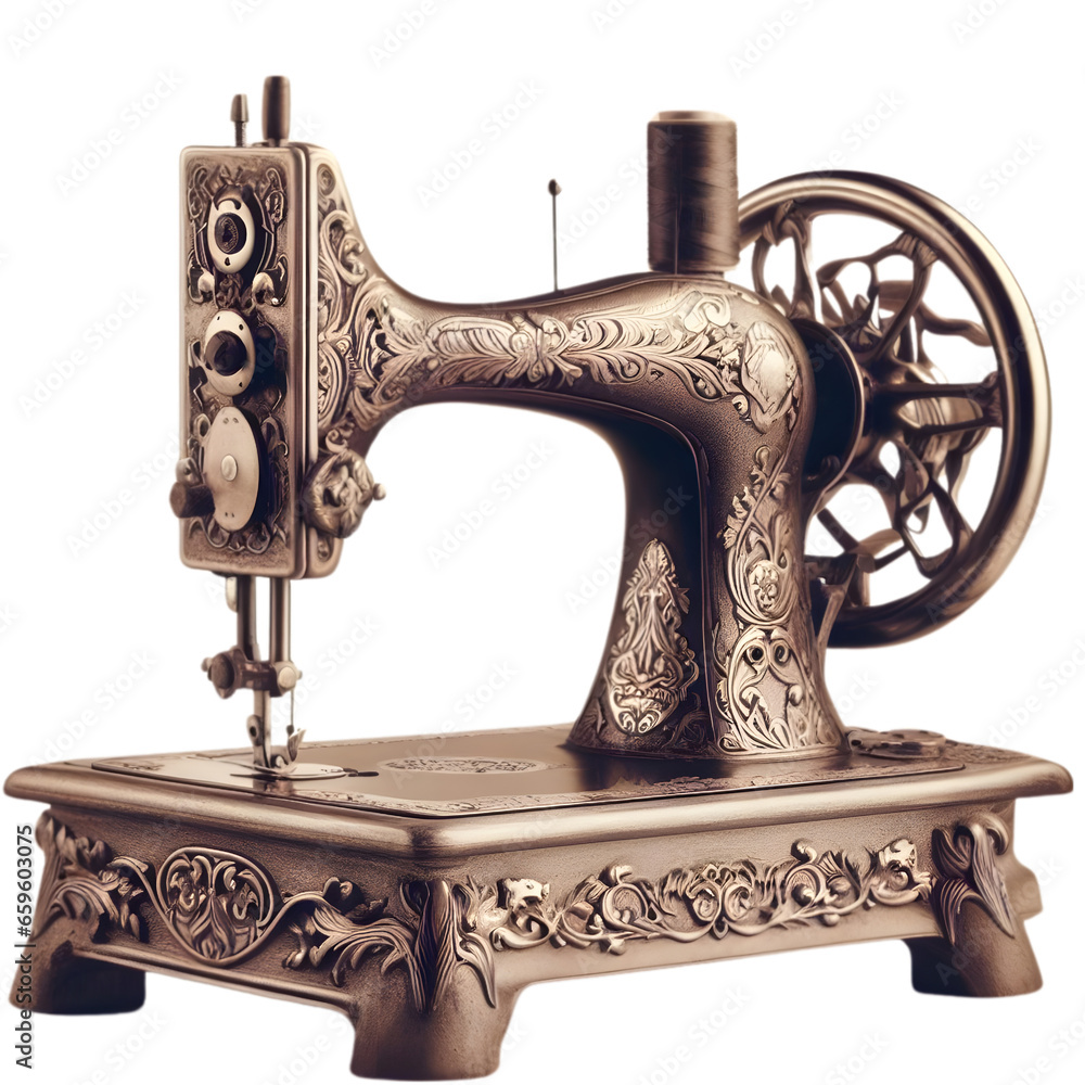 Vintage Sewing Machine illustration art with a transparent background ...