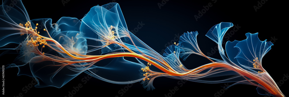 Dolphins fin and skeletal structure X-ray image isolated on a gradient ...
