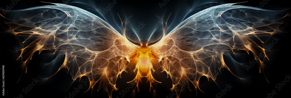 Intricate X-ray image showcasing a bats wing and skeletal structure ...