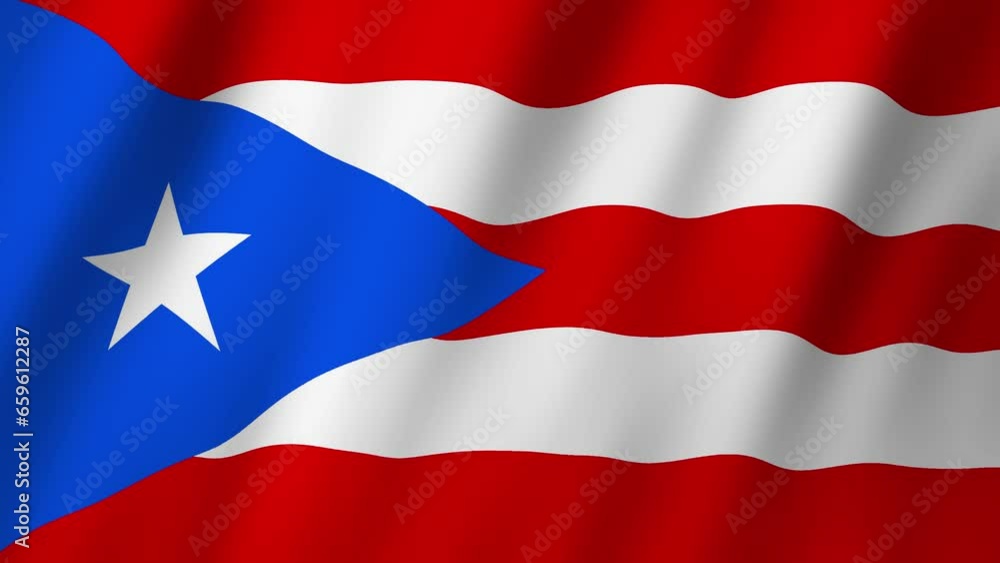 Puerto Rico Flag. National 3d Puerto Rico flag waving. Flag of Puerto ...