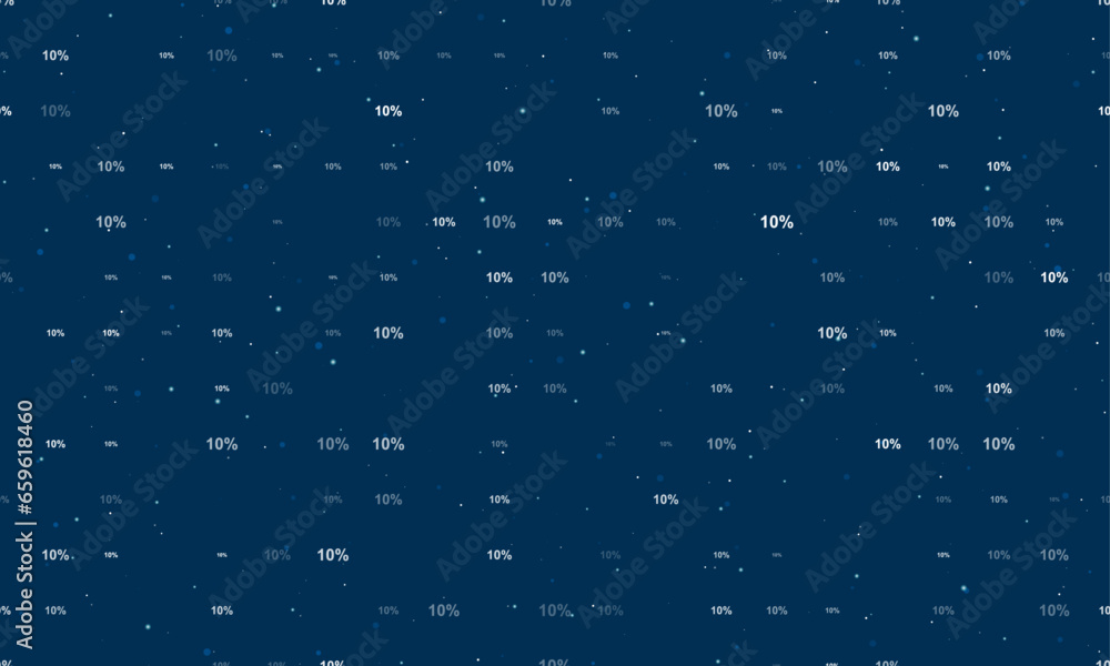Seamless background pattern of evenly spaced white 10 percent symbols ...