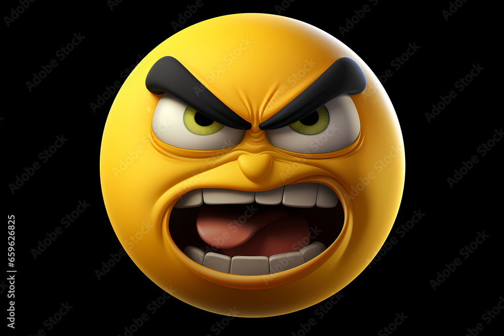 3D cartoon emoji showcasing a disgusted expression encapsulates a vivid ...