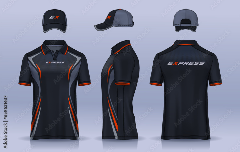 Corporate Work Shirts,t-shirt and cap templates design. uniform for ...