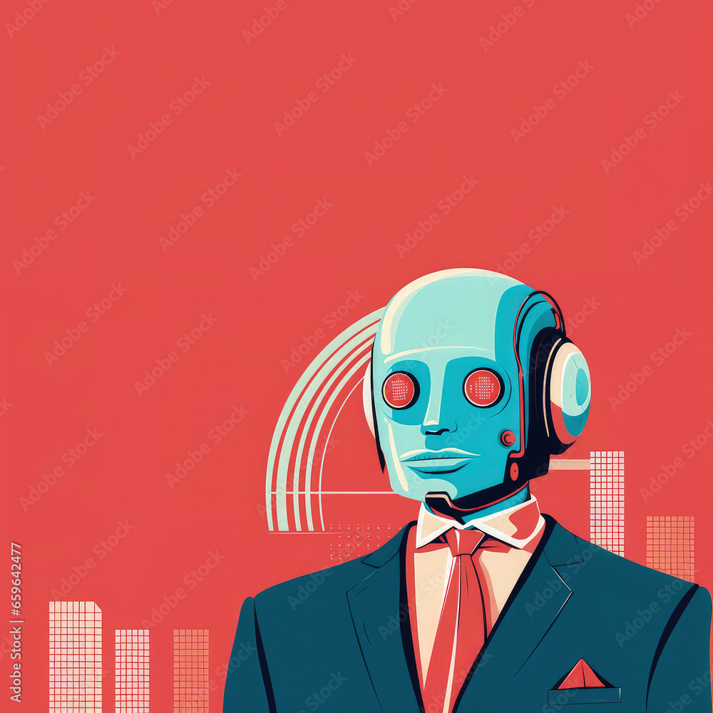 AI ChatBot Customer Service Commercial Art Retro Pop Art Modern Art ...