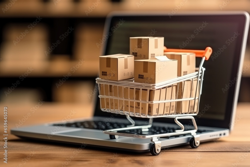 Online shopping e-commerce and customer experience concept: cashiers ...