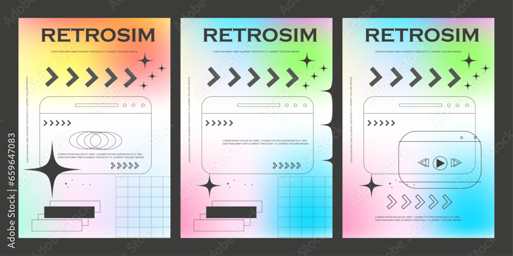 trendy y2k style. Old computer aestethic. Retro pc elements Modern ...