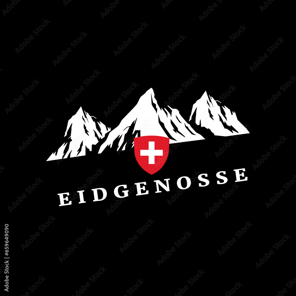 Eidgenosse: Schweiz - Schweizer Kreuz mit Bergen - Swiss Alps Stock ...